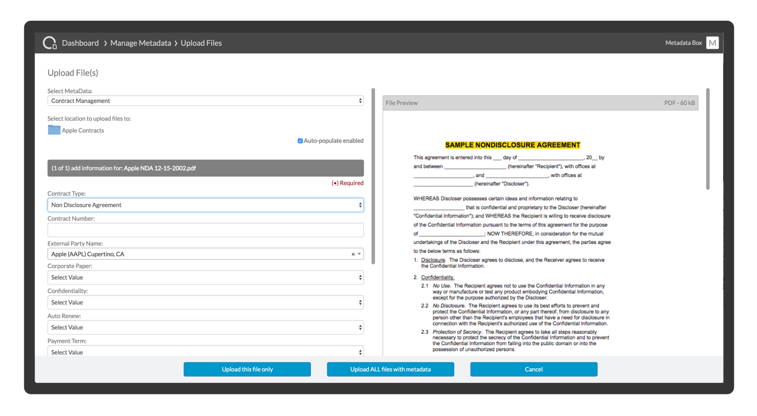 Contracts Management – Crooze Corporation – MetaData and Collaboration ...